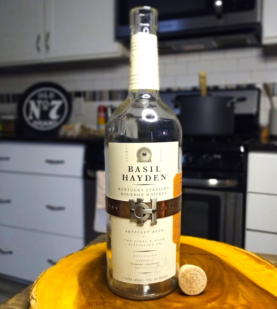 Basil Hayden Bottle - EMPTY, Rinsed and Upcycled With Cork Included ...