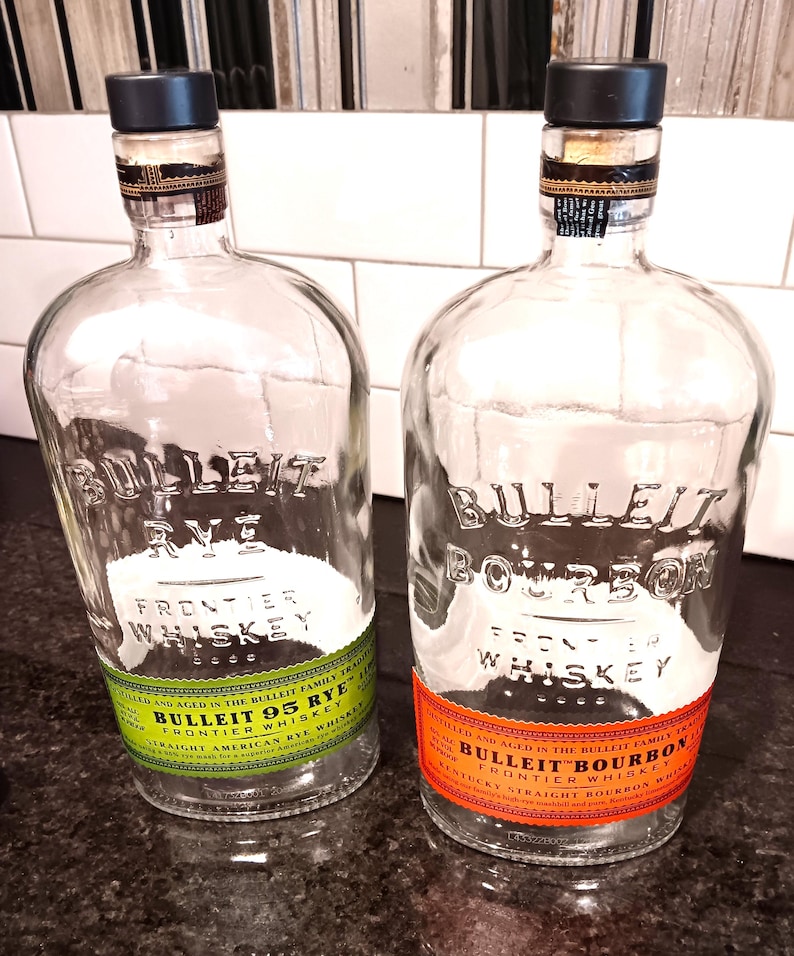 Empty Bulleit and Bulleit Rye Bourbon 1, 3 or 6 Bottles - Rinsed, Corks ...