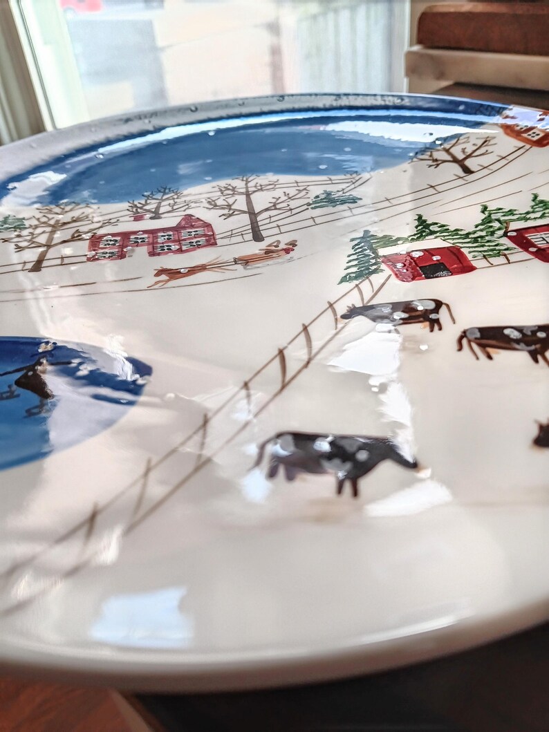 Christmas Scene Plate, 10", Bath & Body Works, 1998 - Etsy