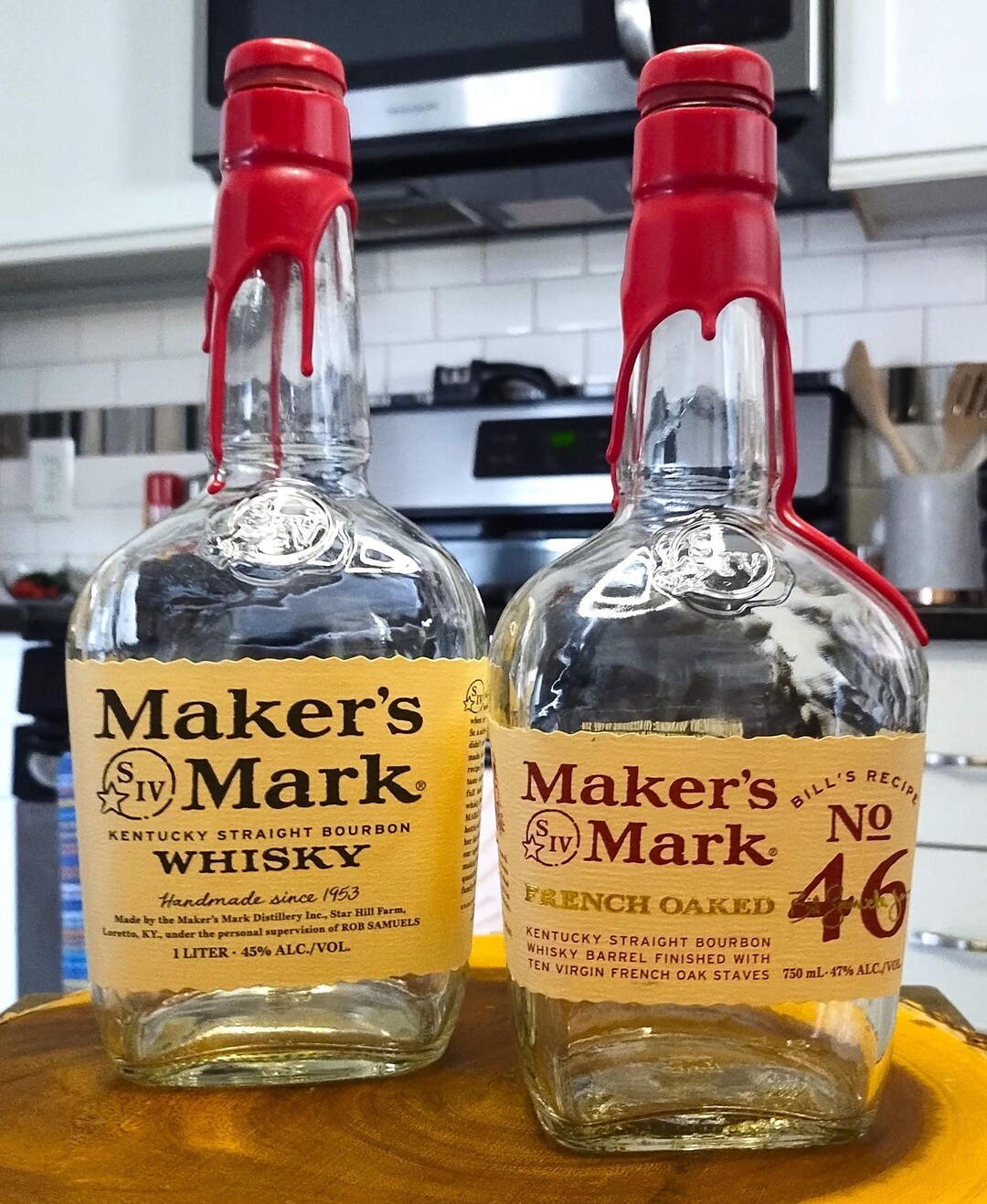 Empty Maker's Mark and Maker's 46 Bottle, Discounted for Flaws ...