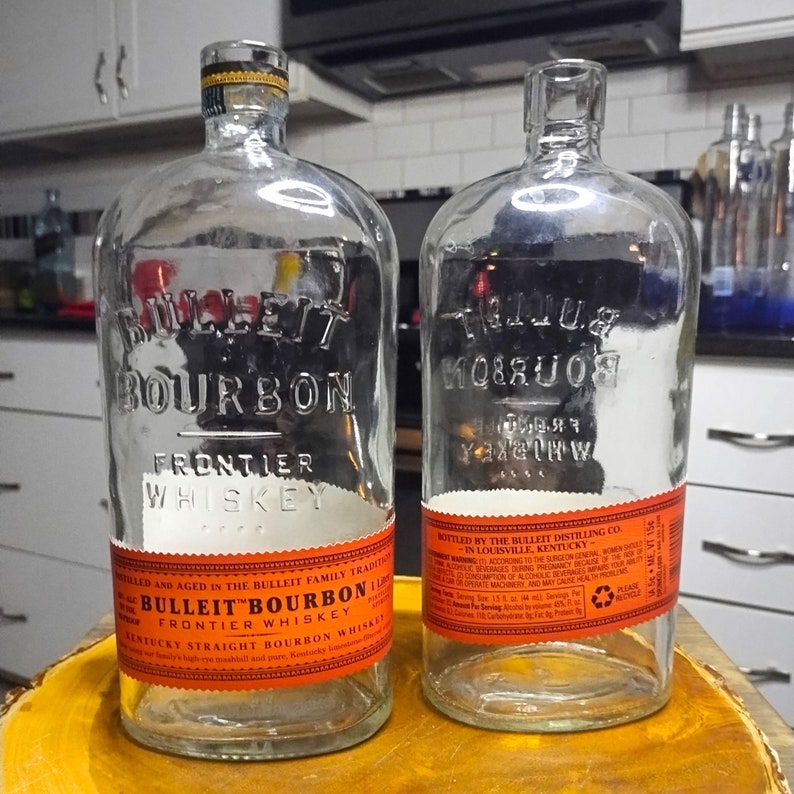 Empty Bulleit and Bulleit Rye Bourbon 1, 3 or 6 Bottles - Rinsed, Corks ...
