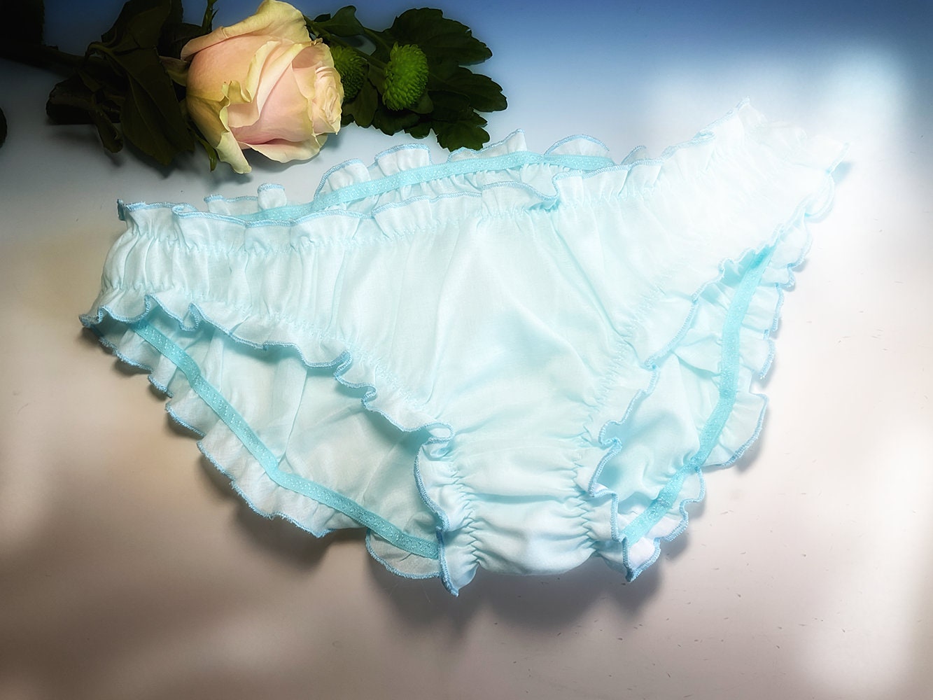 Panties Frou-frou Cosplay Bloomer Women Cotton Veil Blue Aqua Turquoise ...
