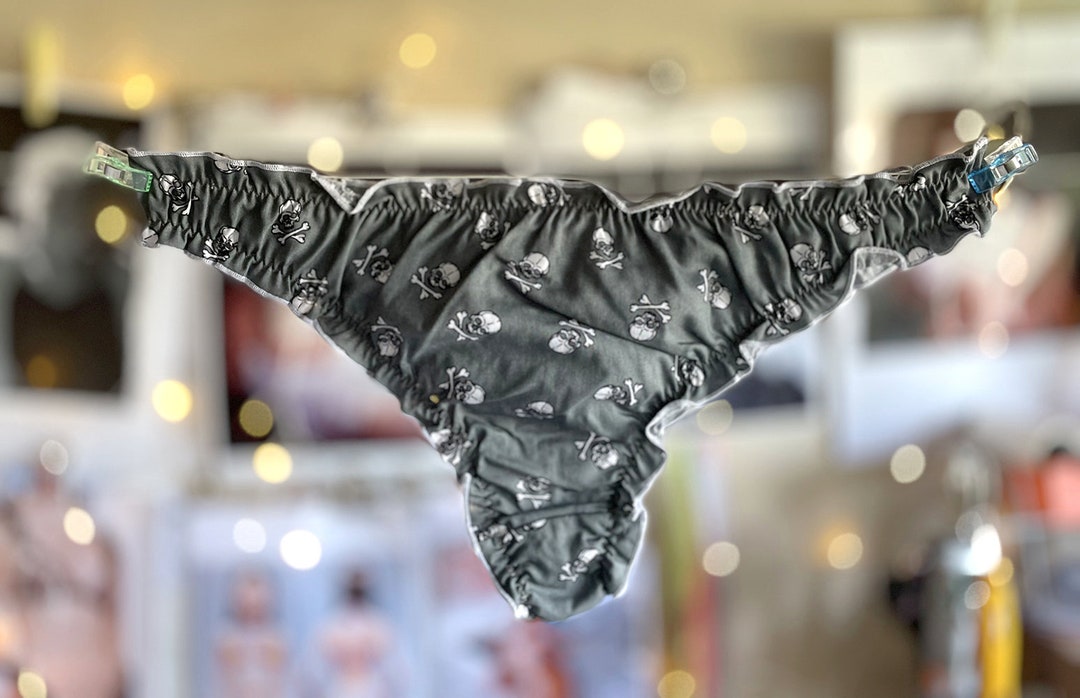 Frou-frou Cosplay Bloomer Panties Women's Open Buttocks Printed Fabric ...