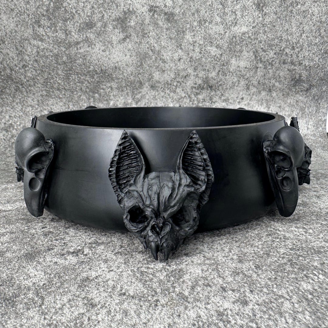 Bat & Crow Skull Ritual Bowl Spellcasting Supplies Witchy Gifts Gothic ...