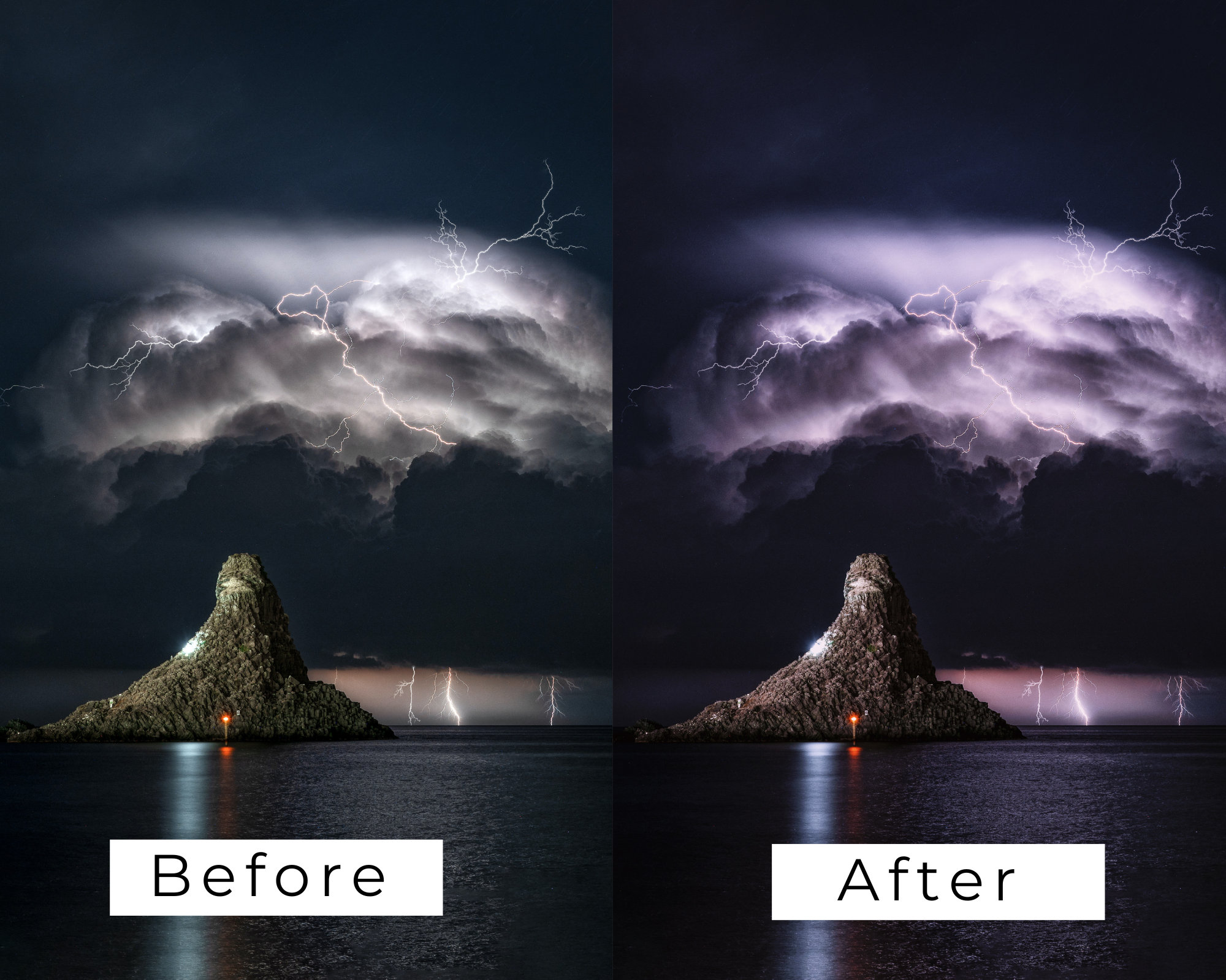 30 Lightning Storm Lightroom Presets | Thunder Weather Cinematic Edits ...