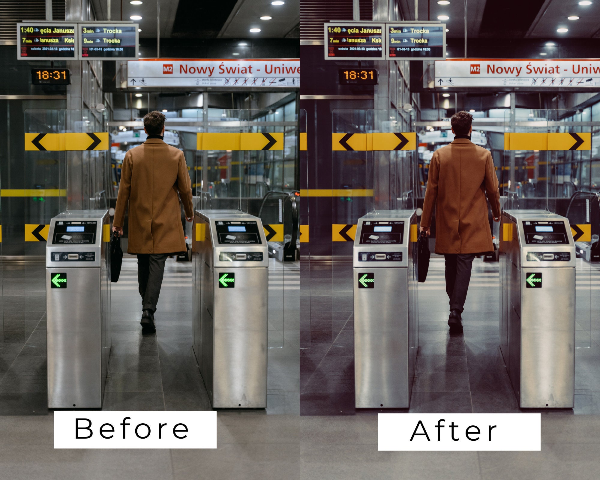 40 LUTS Metro Style Subway Trains Train Station Premiere Pro After ...