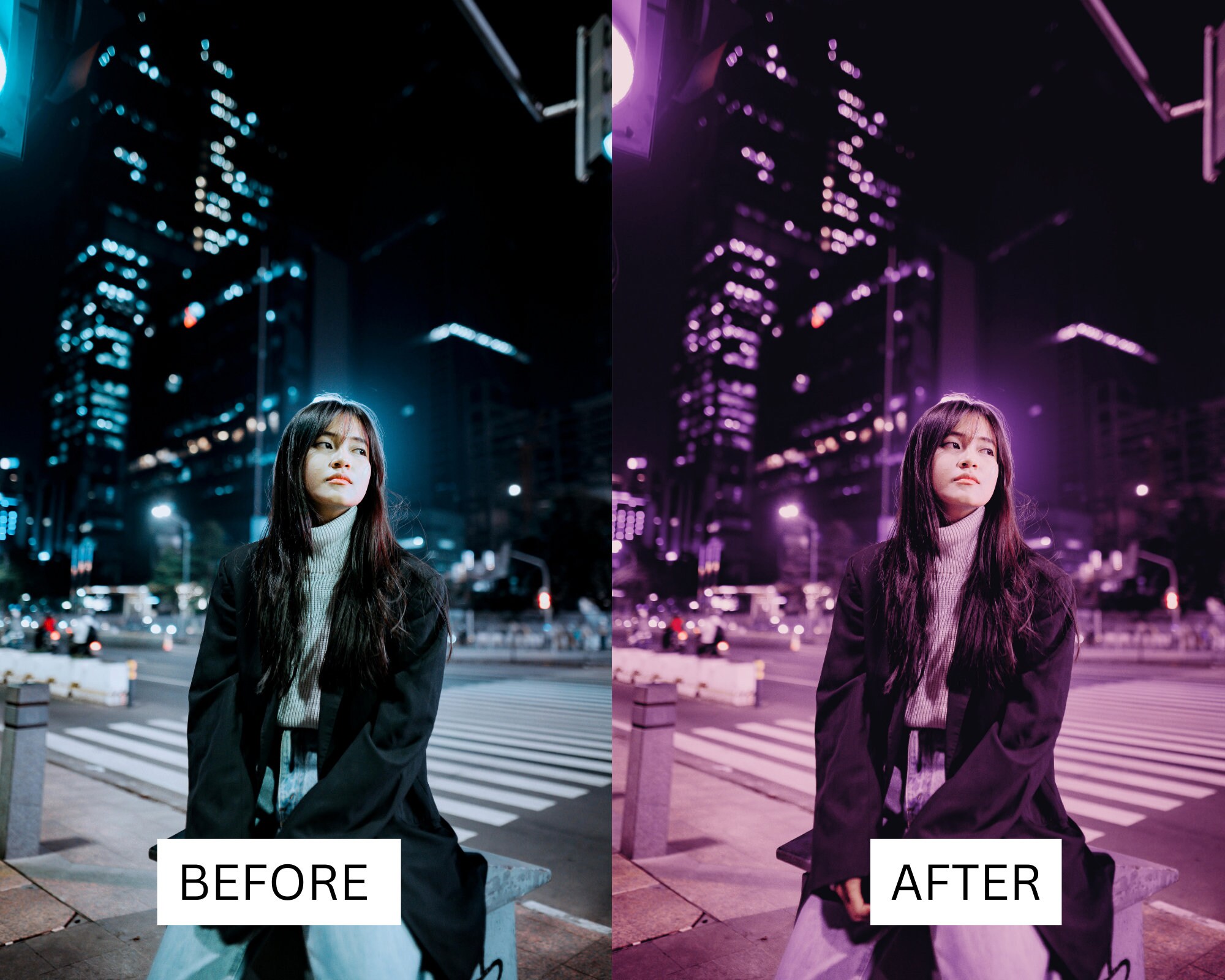 50 Vaporwave LUT Pack | Cyberpunk Neon Purple Color Grading Luts for ...