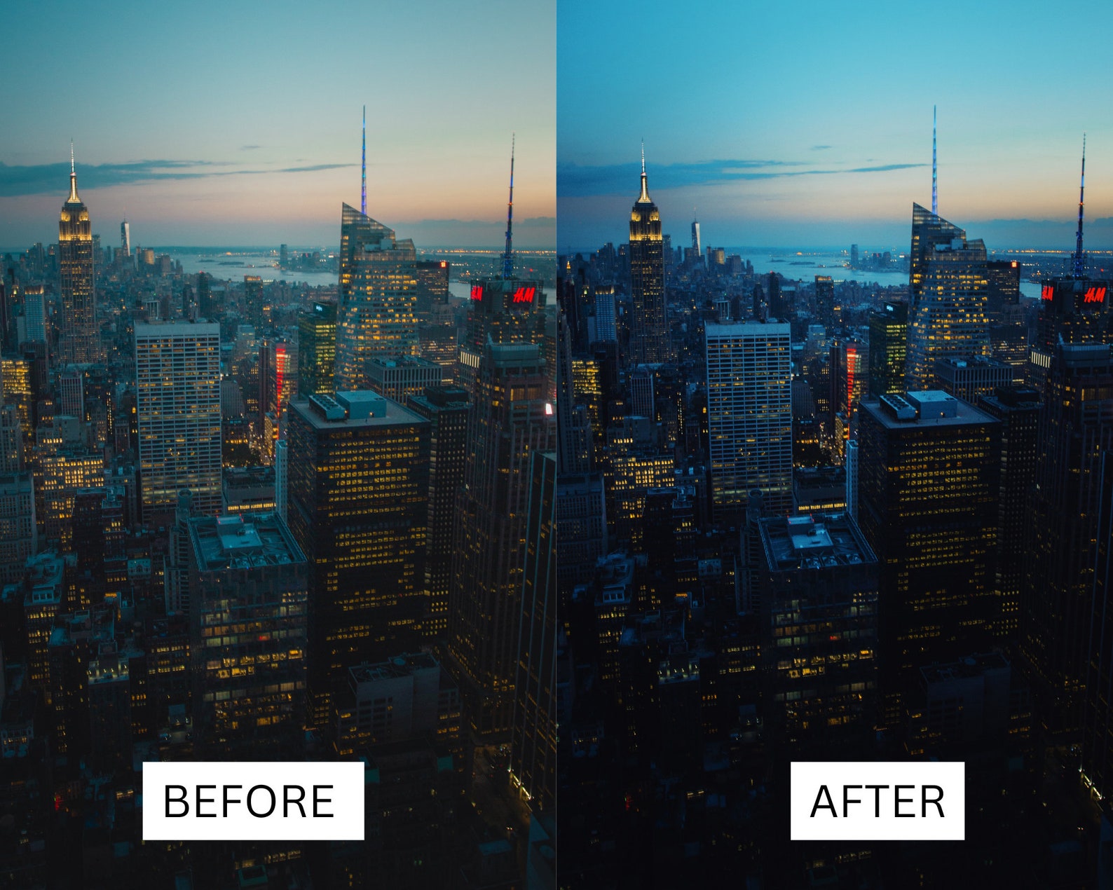 40 Blue Hour Cinematic Luts | Cityscape Night Color Grading for ...