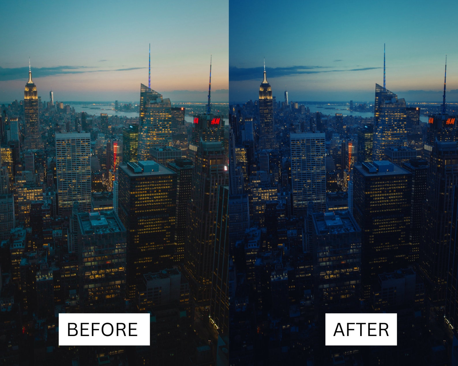 40 LUTS Urban Cinematic Blue Nightlife Premiere Pro Photoshop After ...