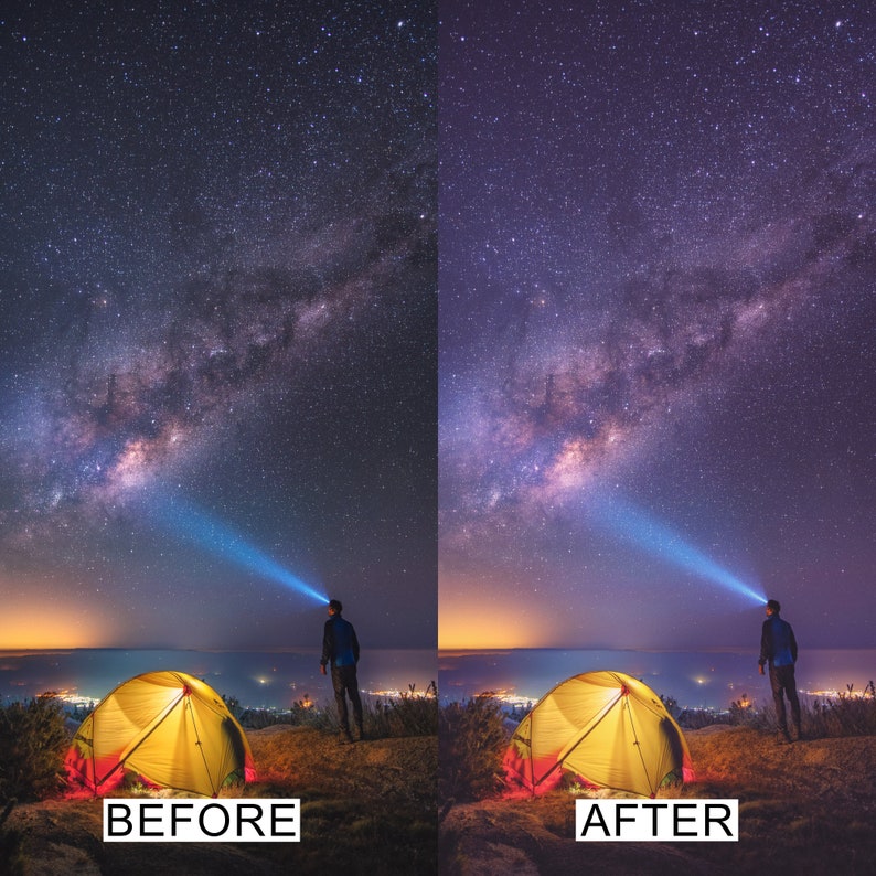 40 Astrophotography Lightroom Presets | Milky Way Night Sky | Stars ...