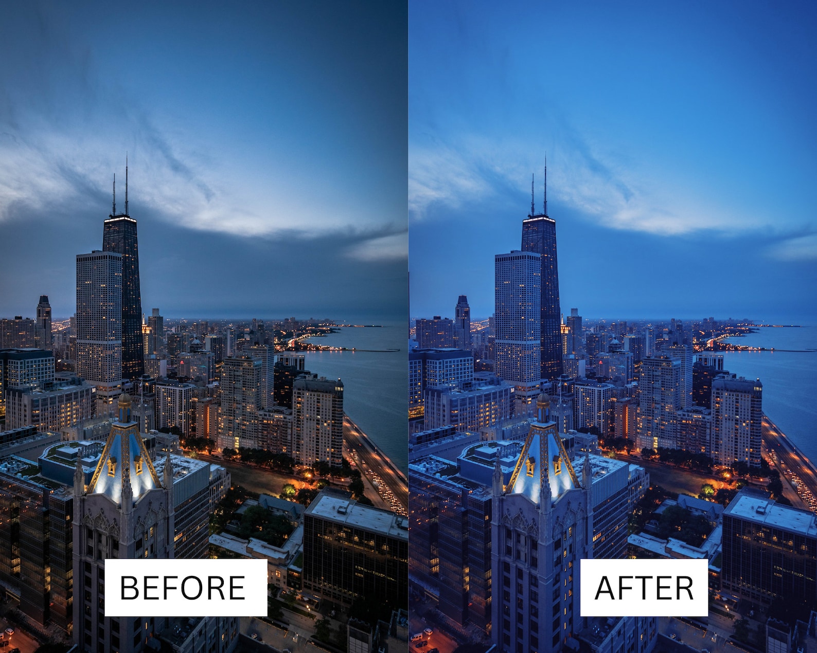 40 Blue Hour Cinematic Luts | Cityscape Night Color Grading for ...