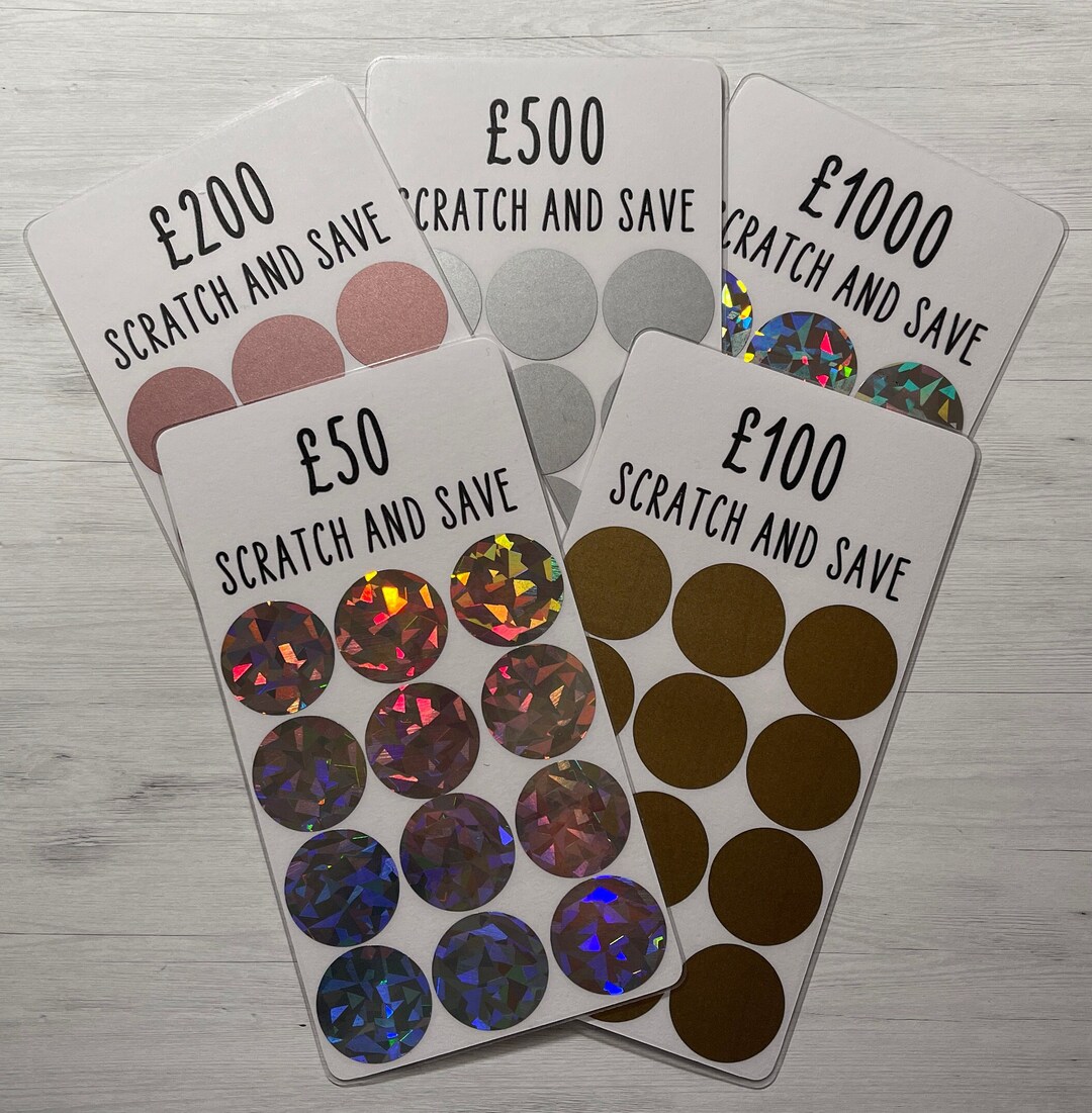 Scratch and Save Savings Challenges 50, 100, 200, 500 and 1000 - Etsy