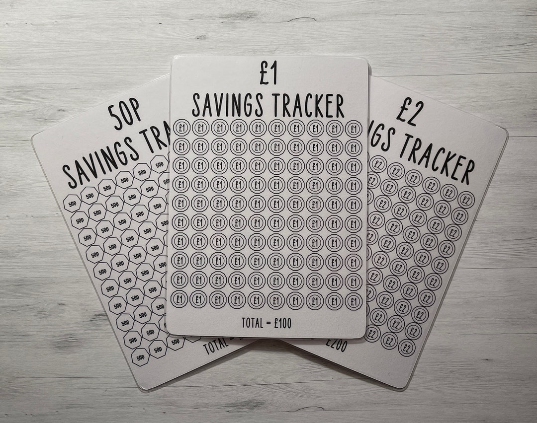 Coin Saving Challenge Laminated Tracker50p 1 Pound 2 - Etsy