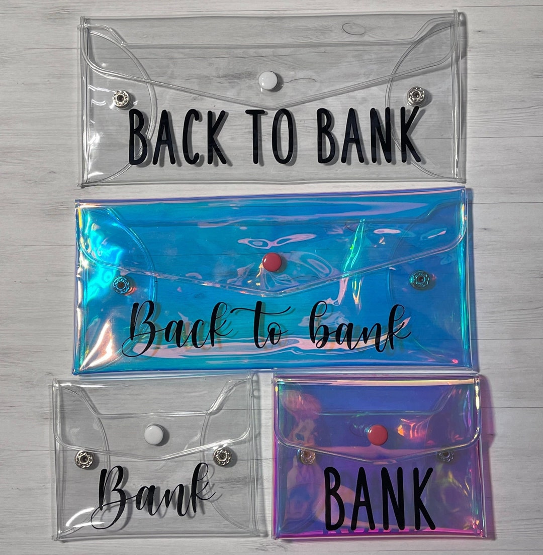 Back to Bank Clear or Iridescent Cash Wallets Budget Binders Cash ...