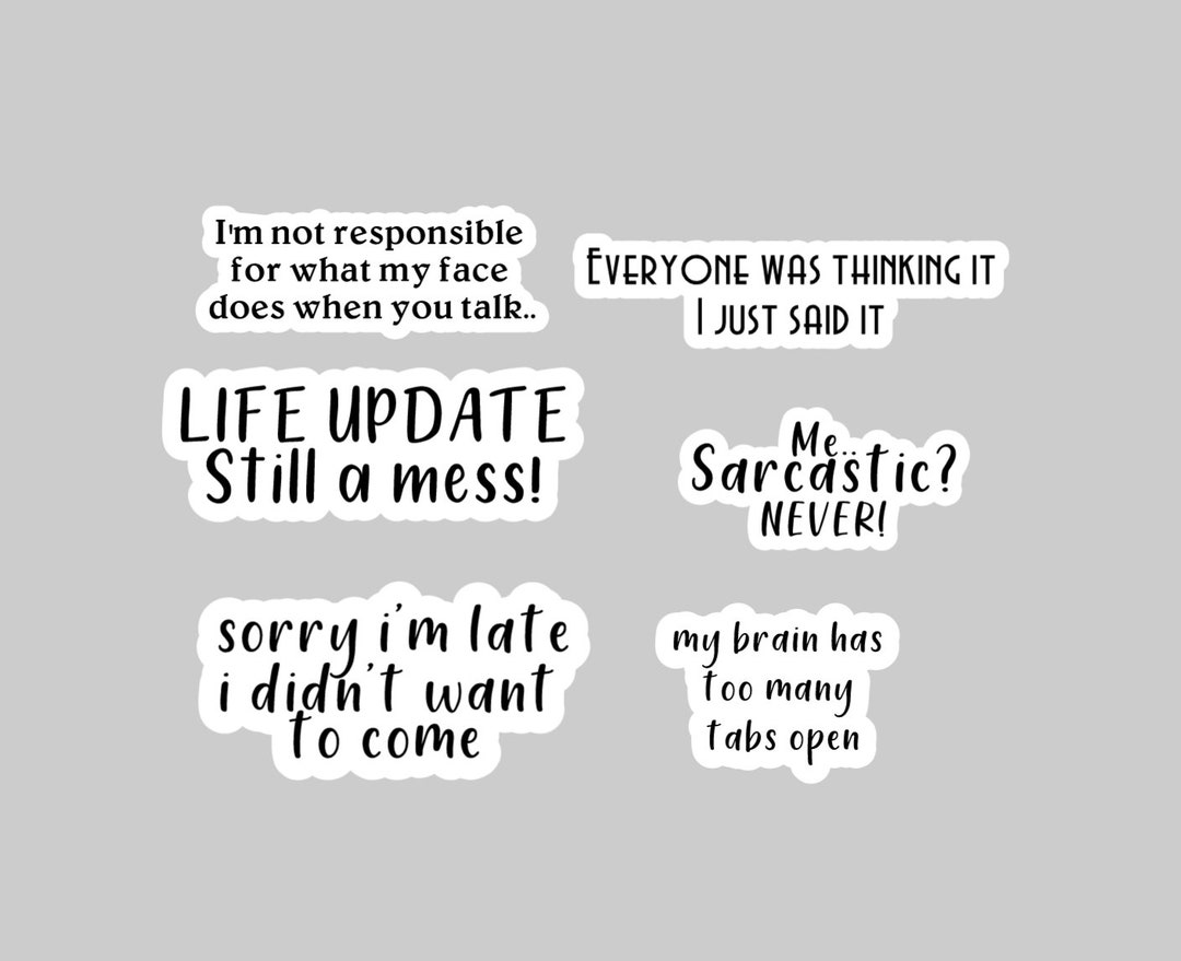 Funny Sticker Bundle Set of 6 Stickers or Singular Not - Etsy