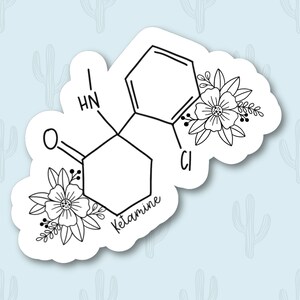 Ketamine Molecule Sticker, Chemistry Stickers, Science Stickers ...