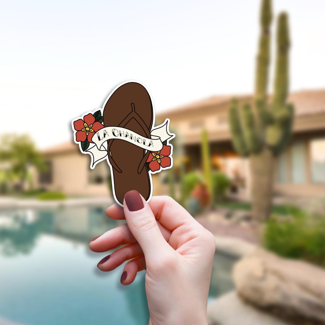La Chancla Survivor Sticker, Funny Mexican Mom Decal, Flip Flop Humor ...