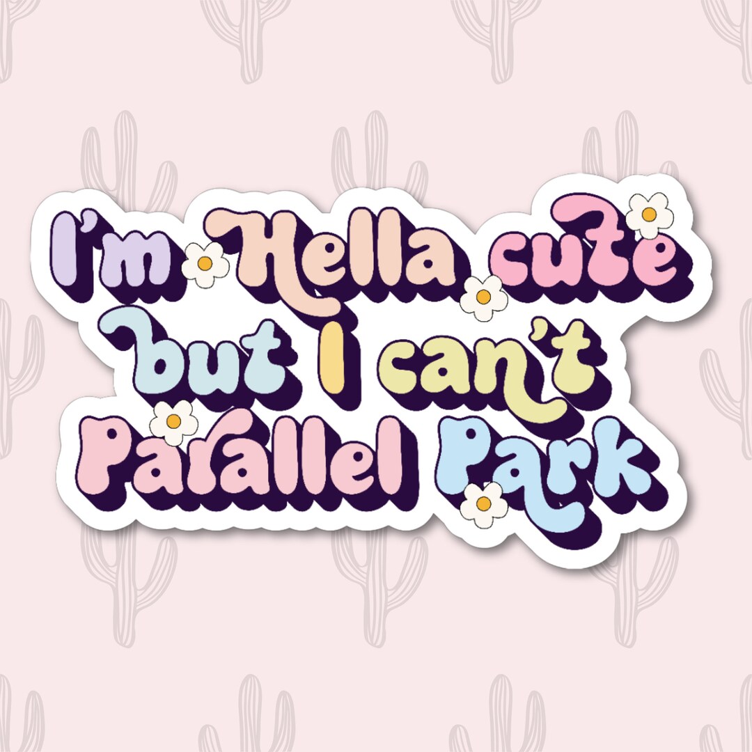 Hella Cute Sticker, Driving Sticker, Retro Sticker, Hot Girls Hit Curbs ...
