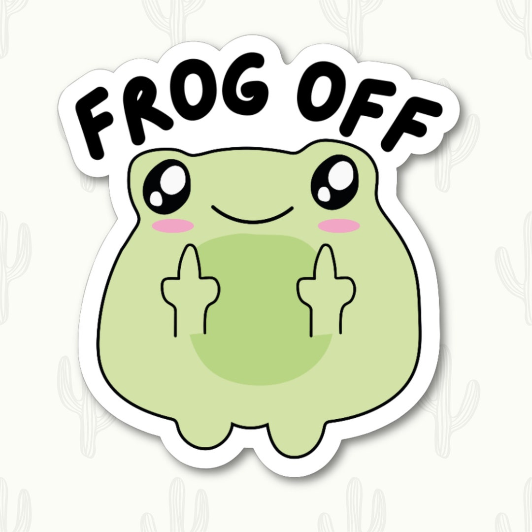 Middle Finger Sticker, Cute Frog Sticker, Funny Laptop Stickers, Dark ...