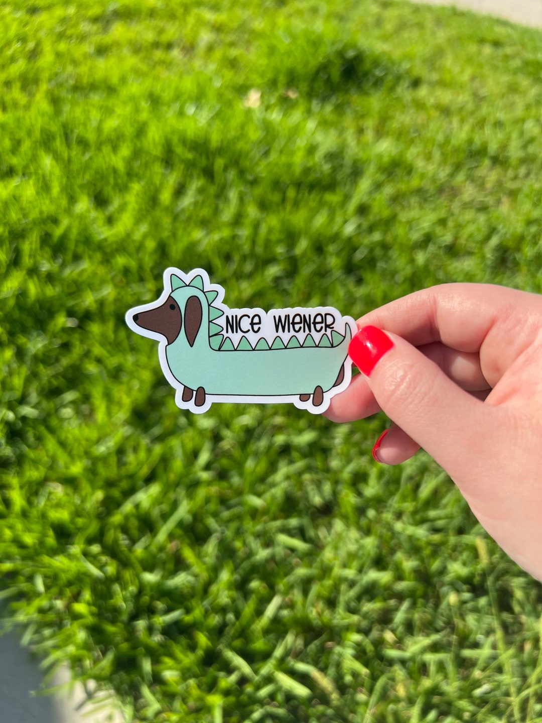 Wiener Dog Sticker Dachshund Sticker Dinosaur Funny Dog - Etsy