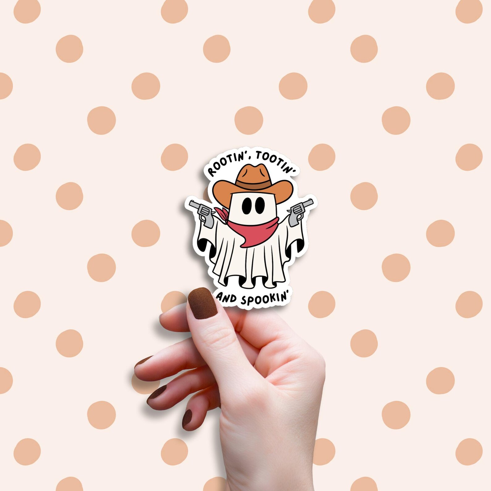Ghost Cowboy Sticker, Rootin Tootin Sticker, Cute Western Sticker ...