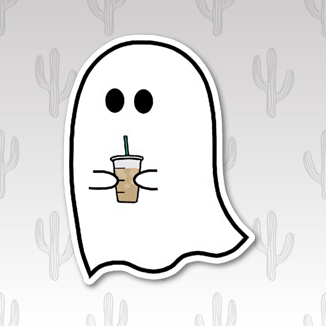 Cute Ghost Sticker, Iced Coffee Sticker, Fall Sticker, Basic Ghoul ...