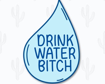 Funny Stickers Adult, Drink Your Water You Beautiful Dehydrated Bitch ...