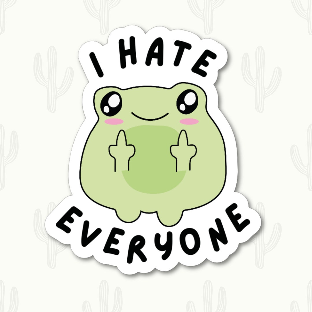 Middle Finger Sticker, Cute Frog Sticker, Funny Laptop Stickers, Dark ...