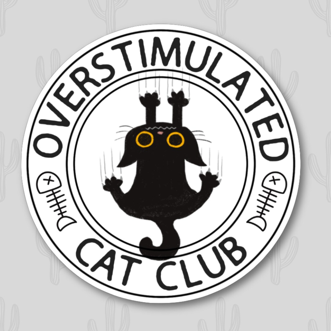 Cute Black Cat Sticker, Kitty Sticker, Kitten, Feline Sticker, Funny ...