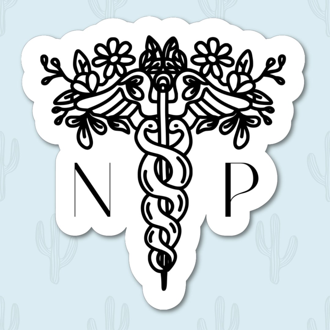 Nurse Practitioner Sticker, Caduceus Sticker, Holographic Sticker, NP ...