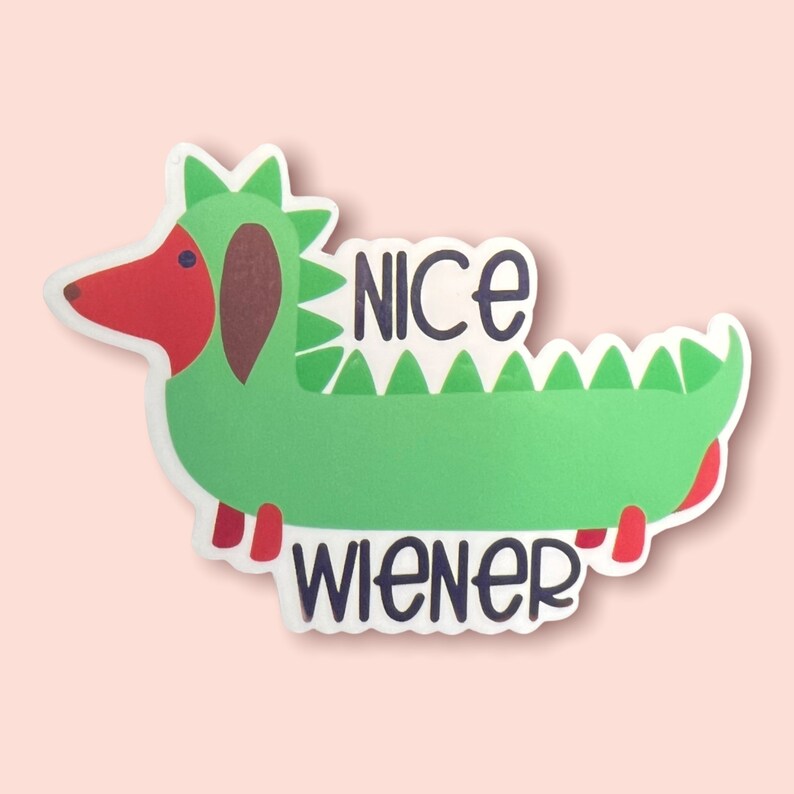 Wiener Dog Sticker Dachshund Sticker Dinosaur Funny Dog | Etsy