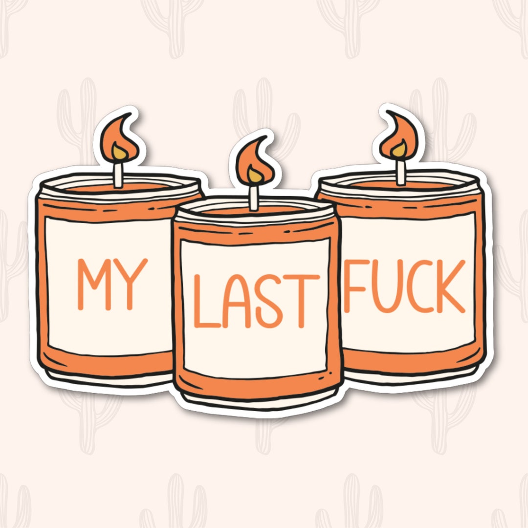 My Last F Candle Sticker, My Last Nerve, Funny Stickers Adult ...