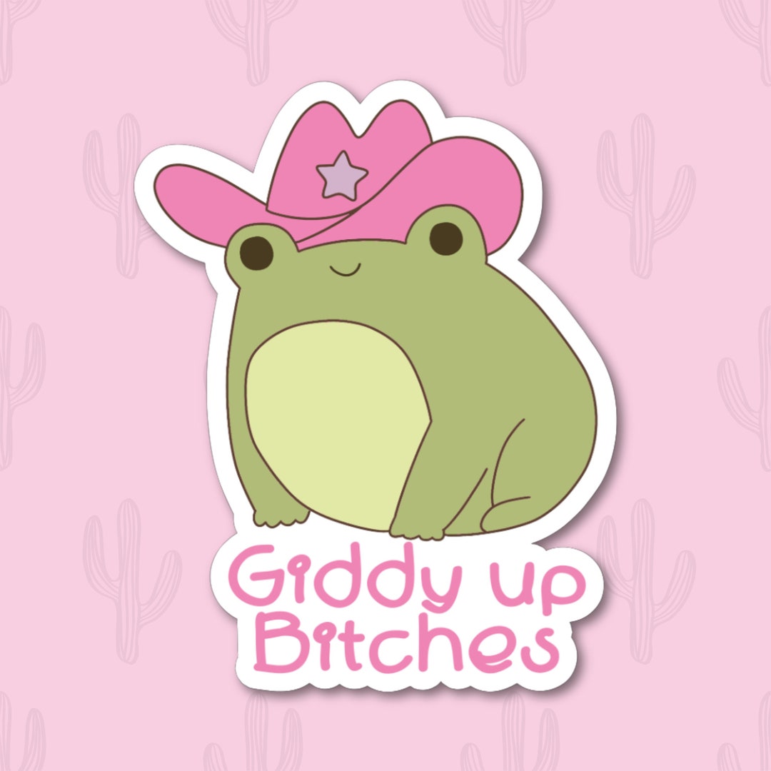 Cowboy Frog Sticker, Funny Frog Sticker, Toad Sticker, Western Sticker ...