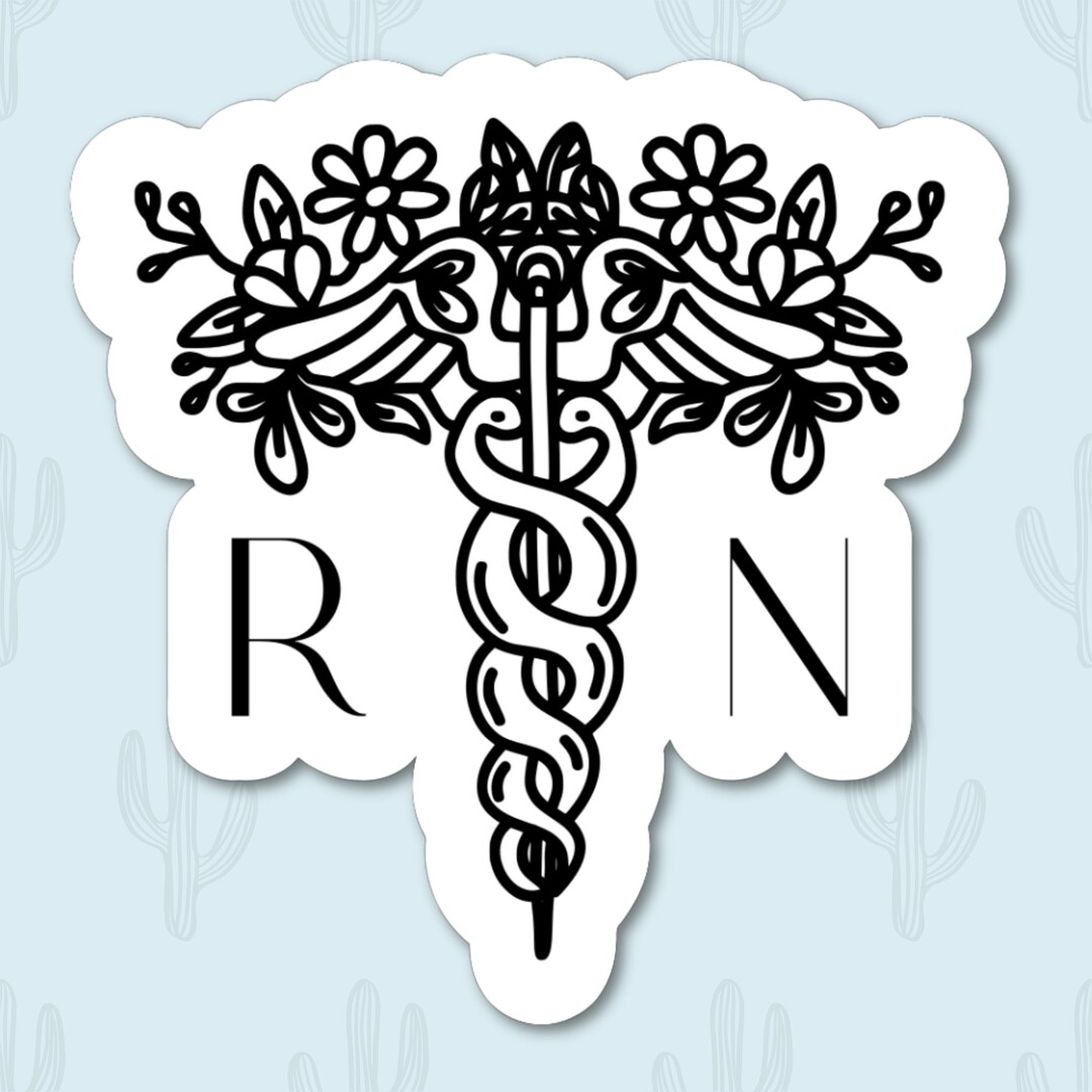 Registered Nurse Sticker, Caduceus Sticker, Holographic Sticker ...