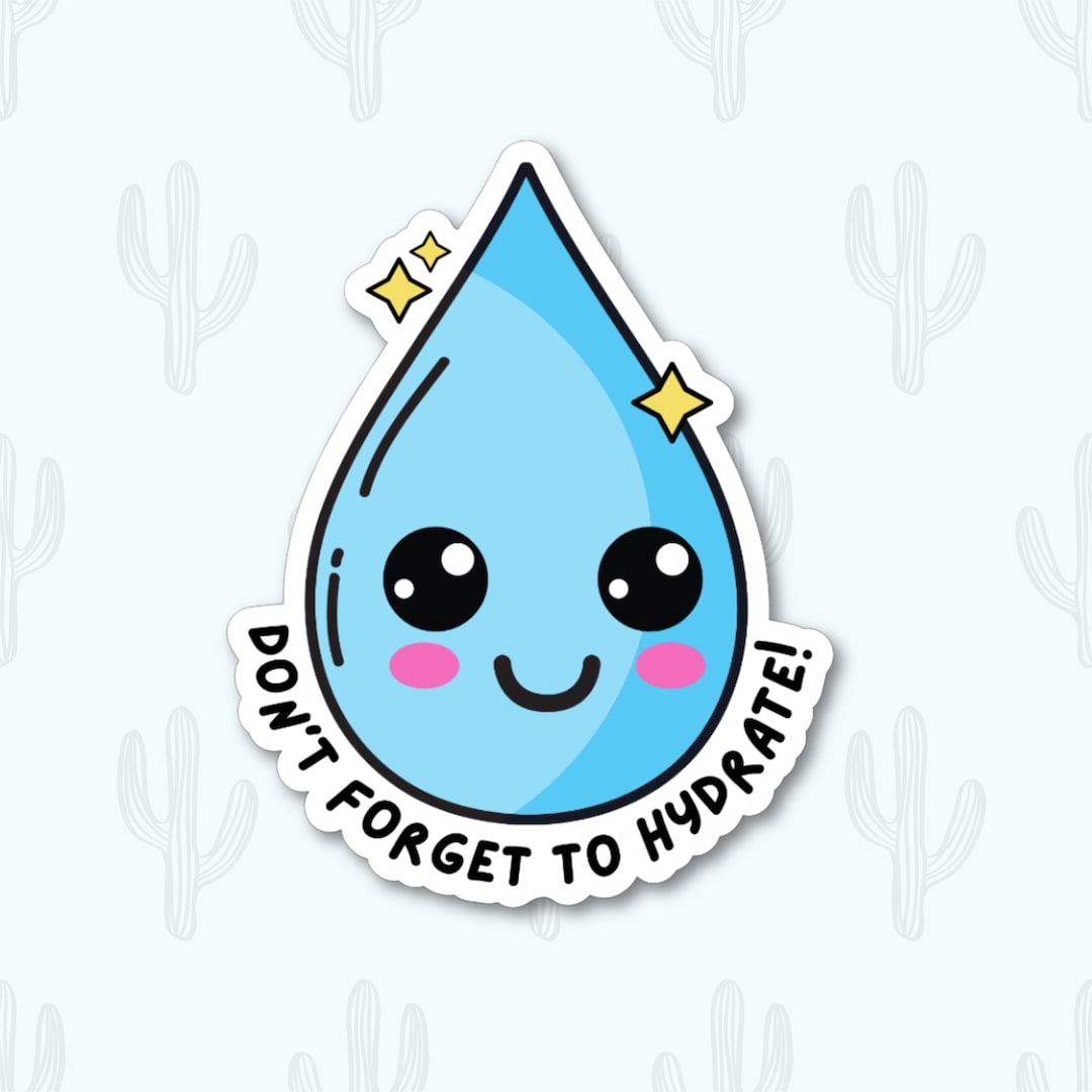 Cute Motivational Drink Water Hydration Sticker - Etsy