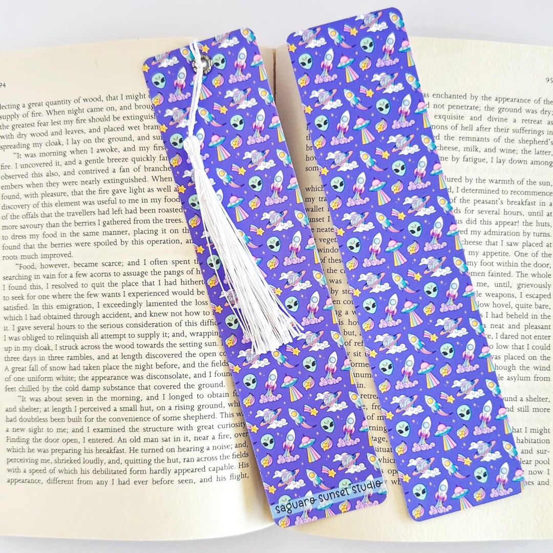 Alien Bookmark, Space Bookmark, Moon Bookmark, Cool Bookmarks, Gift for ...