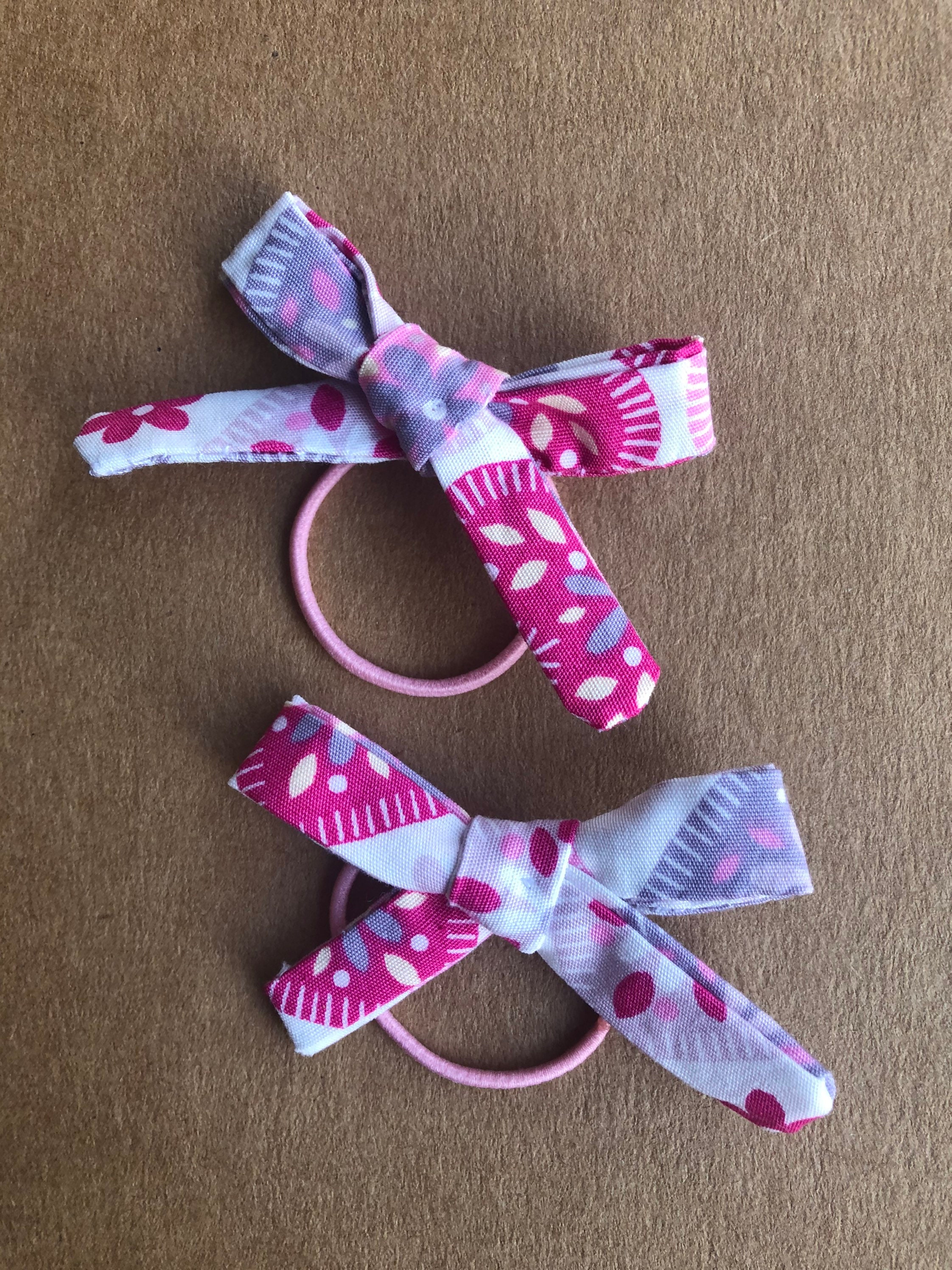 Childrens hair bobbles with bow | Etsy