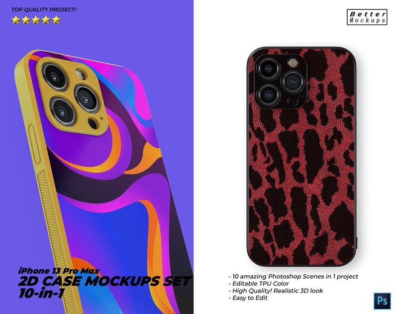 Iphone 13 Pro Max 2D Case Mockup Sublimation Iphone Case - Etsy