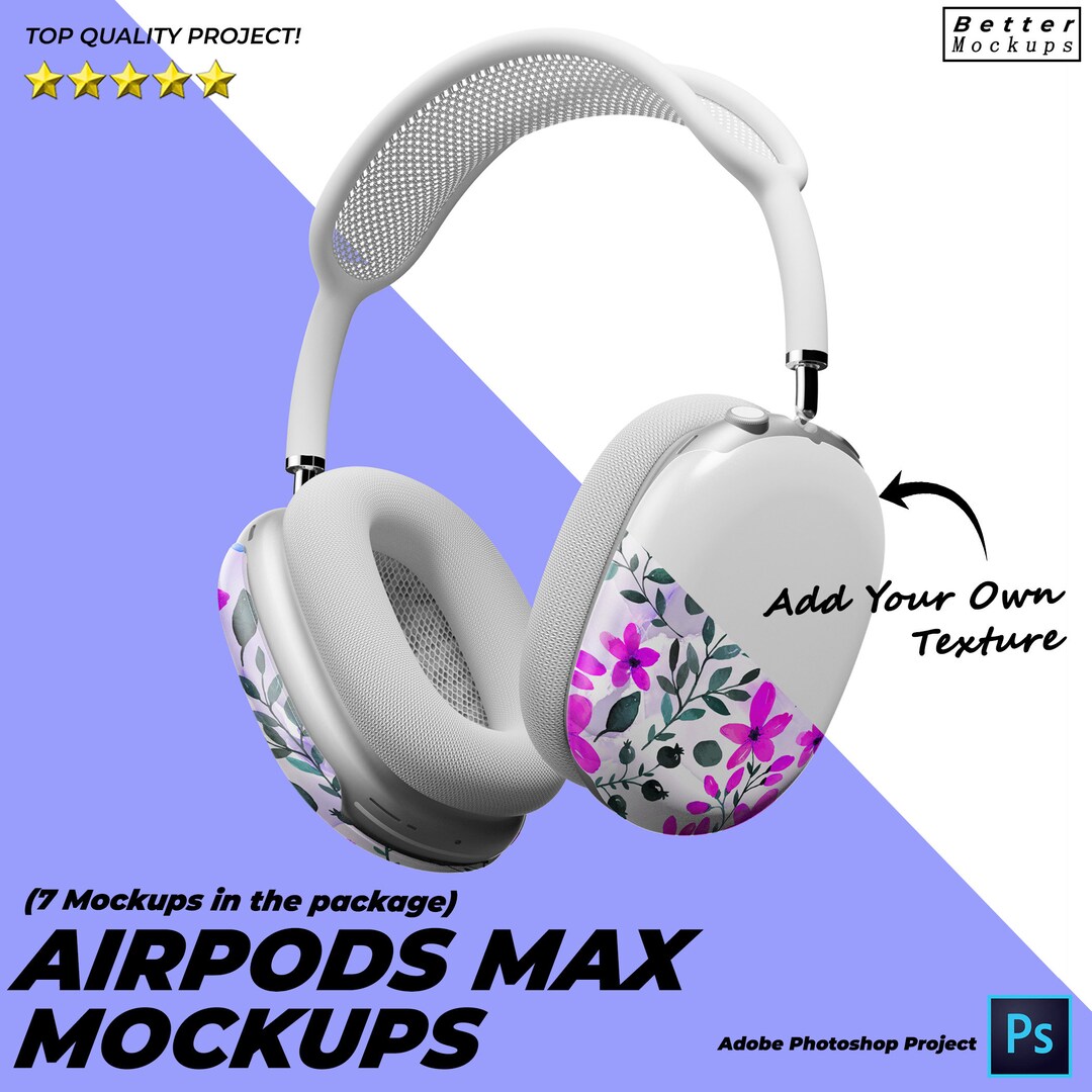 Airpods Max Case Mockups Package 7 Scenes, Sublimation Airpods Max Case ...