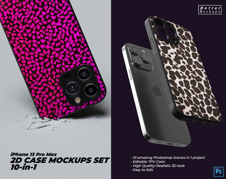 IPhone 13 Pro Max 2D Case Mockup, Sublimation Template (PSD) - Etsy