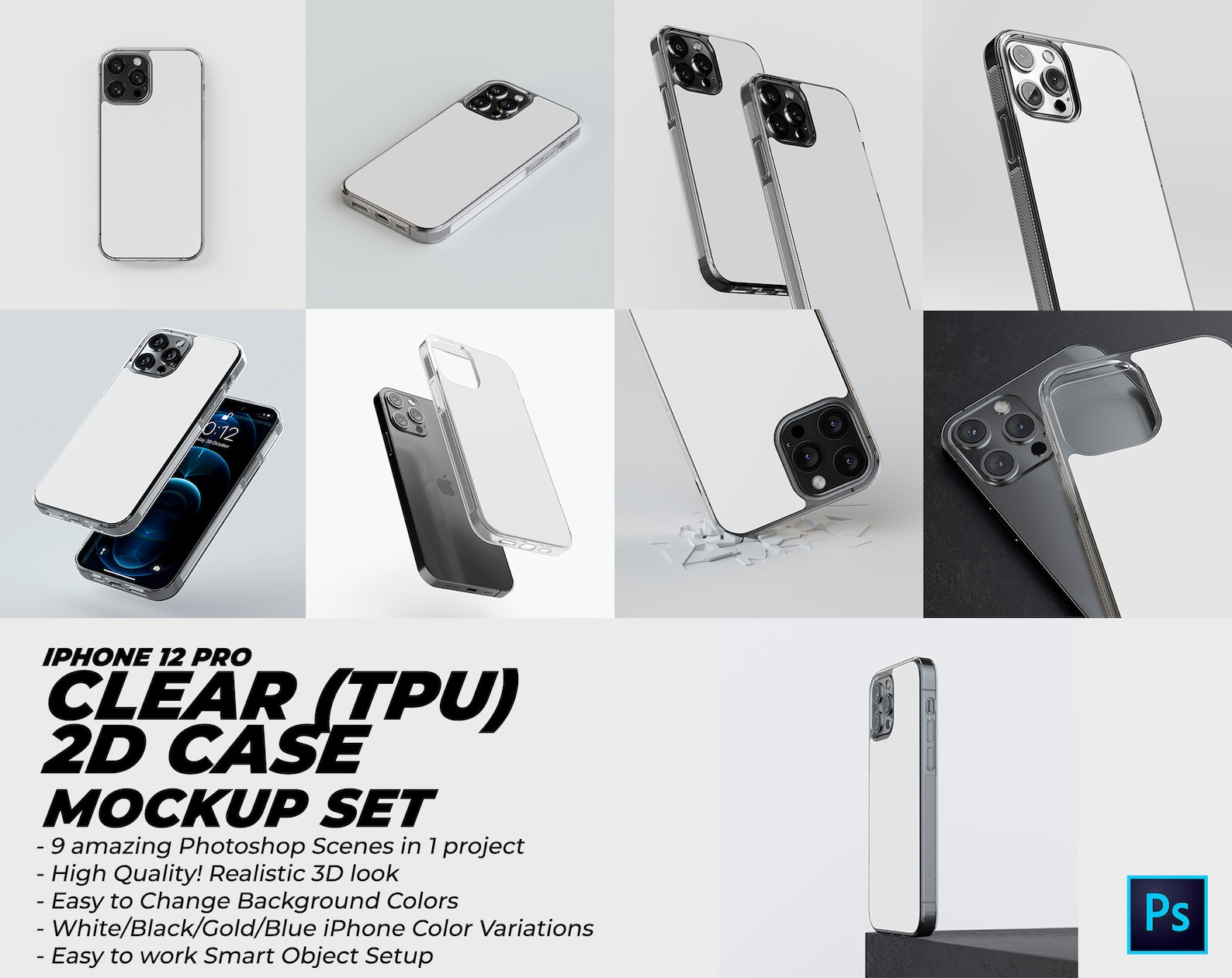 IPhone 13 Pro 2D Clear TPU Case Mockup Transparent 2D Case - Etsy