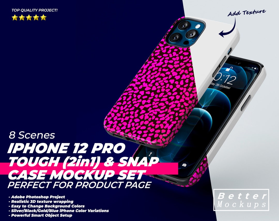 IPhone 13 Pro Tough & Snap Case Mockup, iPhone Case Mockup, iPhone 12 ...