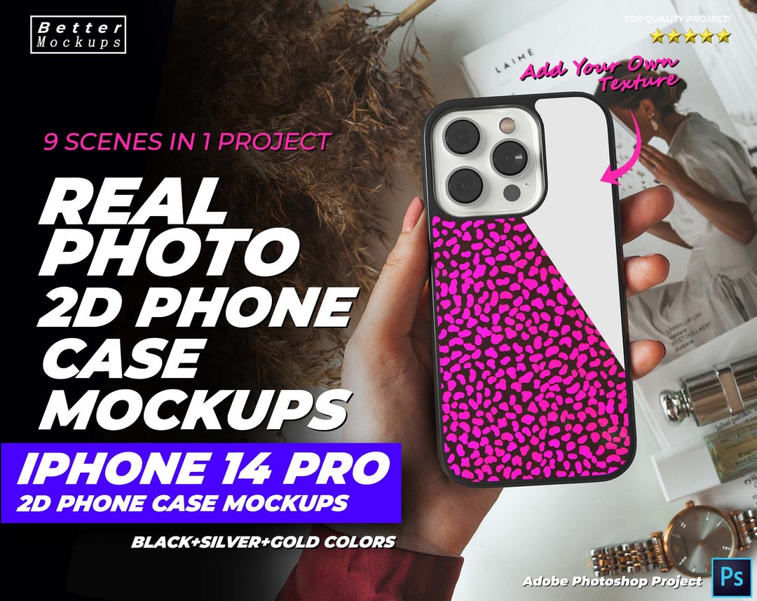 Real Photo 2D Phone Case Mockups for iPhone 15 Pro - 2D Case Mockups ...