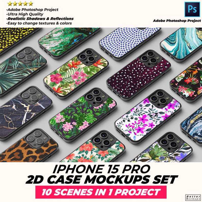 IPhone 15 Pro 2D Case Mockup, Sublimation iPhone Pro Case Mock up 2D ...
