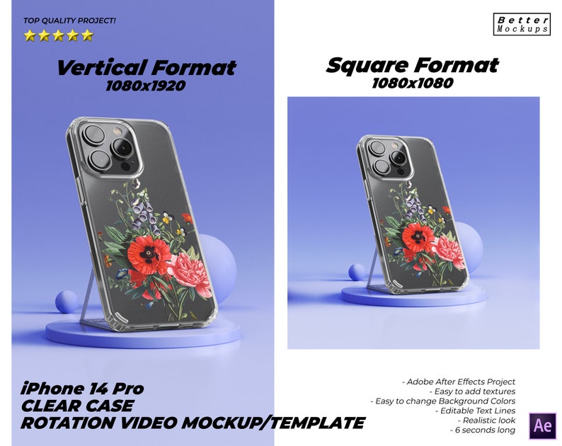 IPhone 14 Pro Clear Case Video Mockup – Adobe After Effects Template - Etsy
