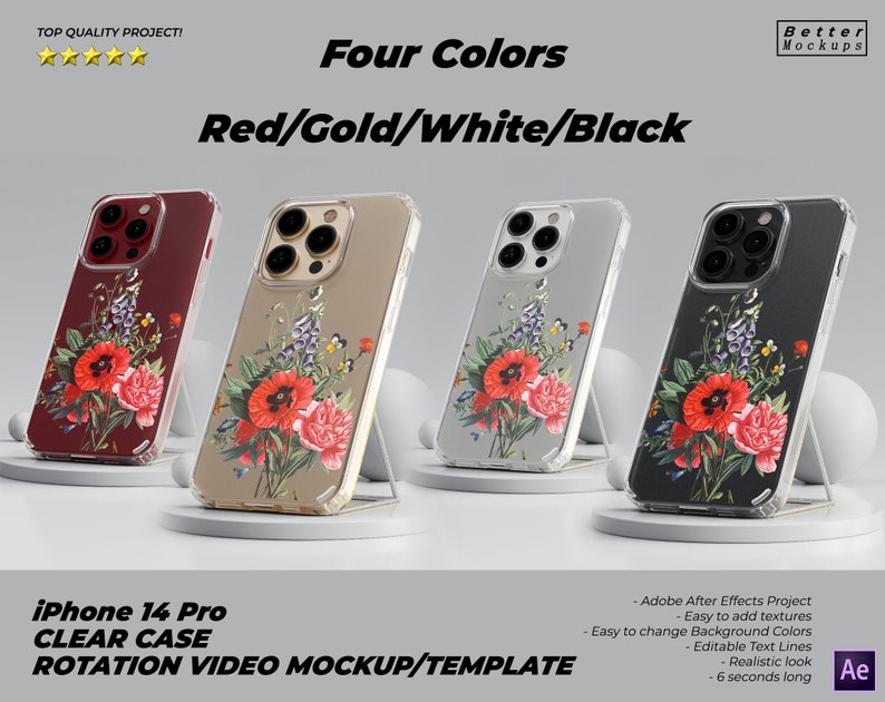 IPhone 14 Pro Clear Case Video Mockup – Adobe After Effects Template - Etsy