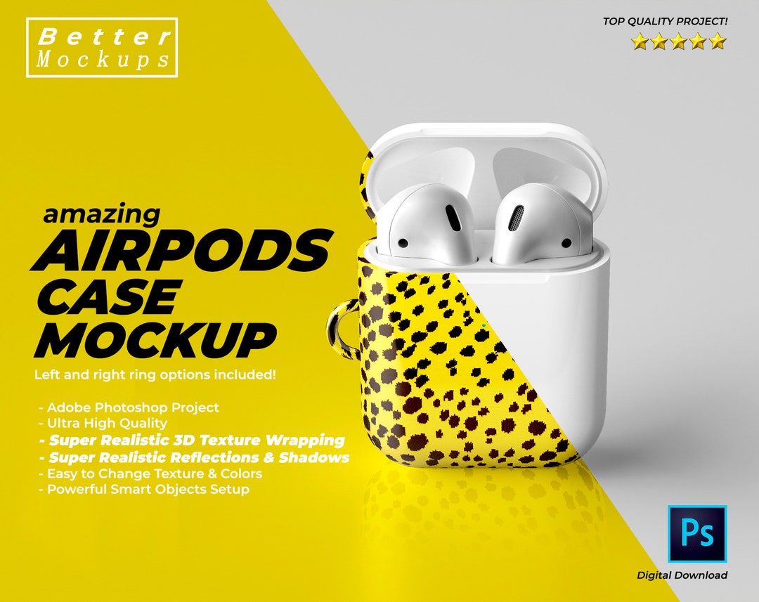 Airpods Case Mockup, Dye Sublimation Airpods Case Template, AirPod Case ...