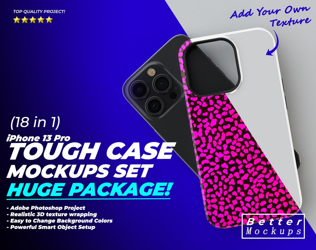 IPhone 13 Pro Tough Case Mockup Set, Sublimation Template (PSD) - Etsy