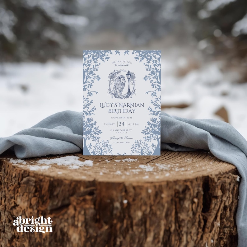 Lantern Waste Narnia Invitation Template: Fantasy Medieval Party ...