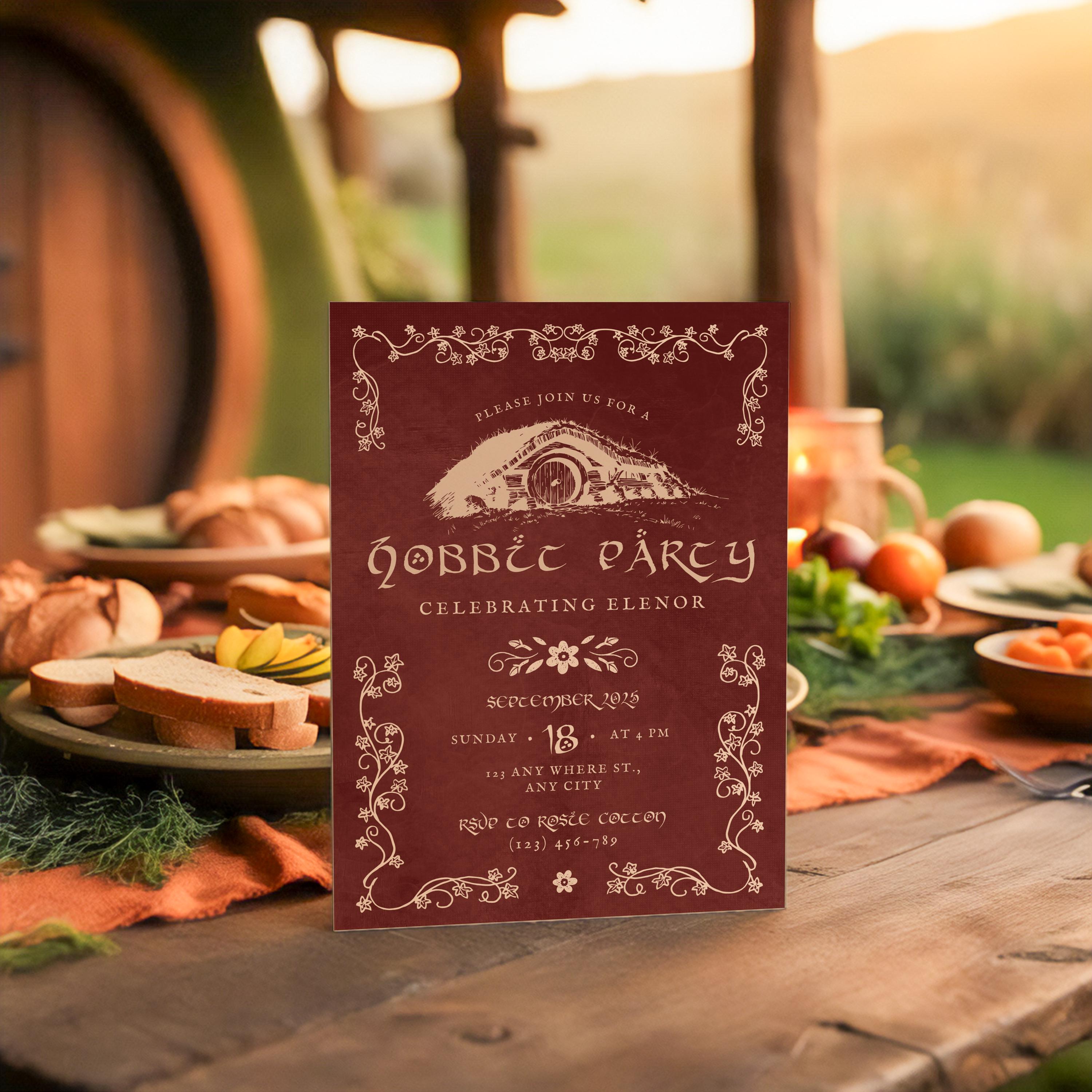 Hobbit Party Invitation Template, Tolkien-inspired, Rings of Power ...
